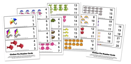 Clothes Pin Number Cards: K4 & Prek - Confessions of a Homeschooler